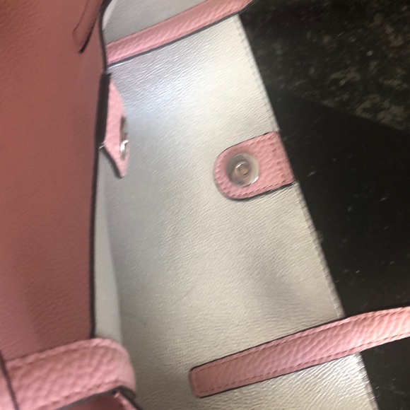Calvin Klein | Bags | Calvin Klein Pink Silver Shopping Purse Bag ...